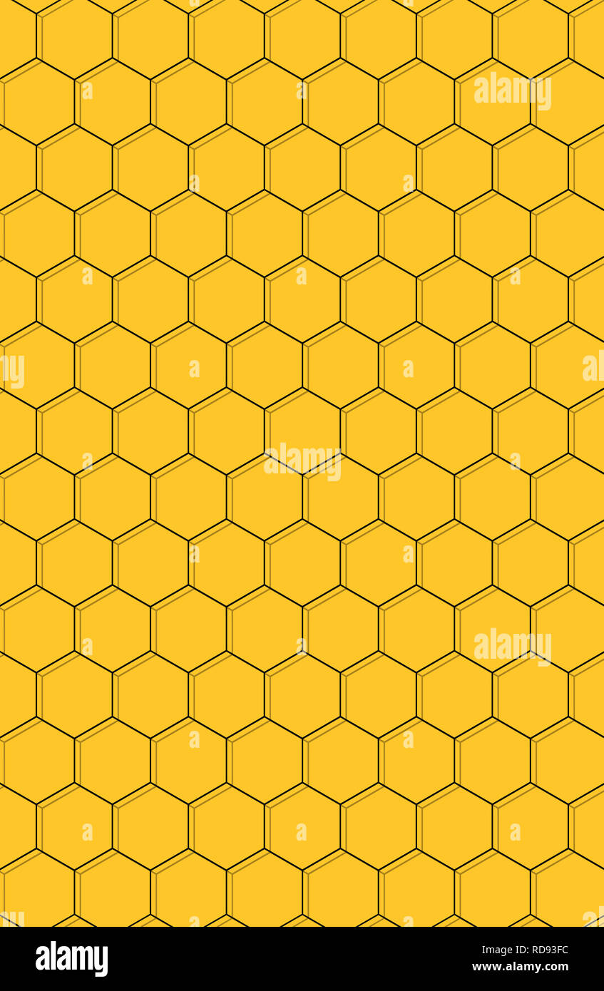 Abstract yellow hexagon with background illustration innovation Stock ...