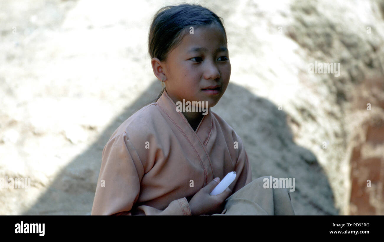 A young indigenous Wa girl in her village in Shan State, Burma (Myanmar ...