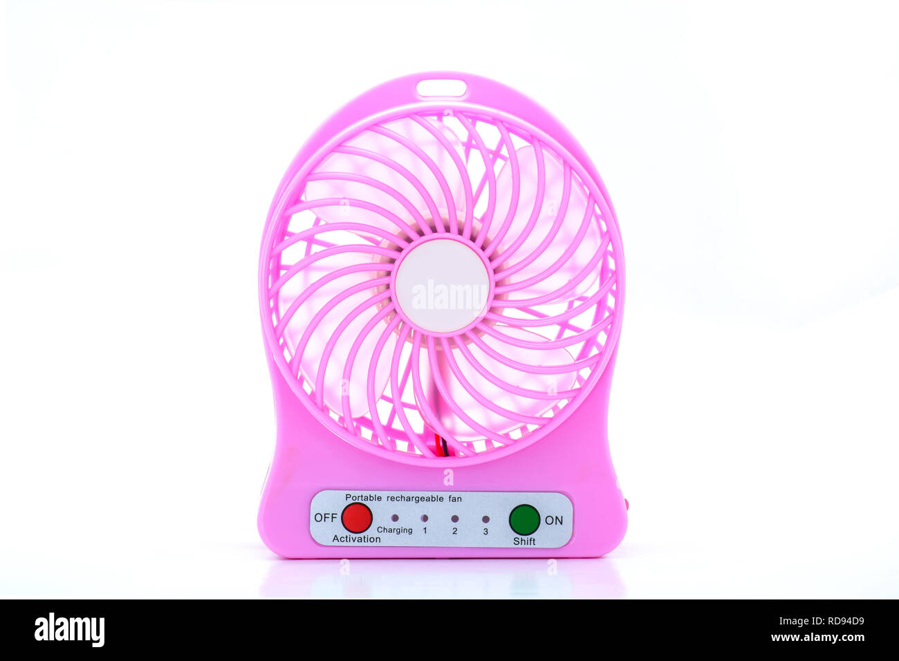 Portable rechargeable fan isolated on a white background Stock Photo ...