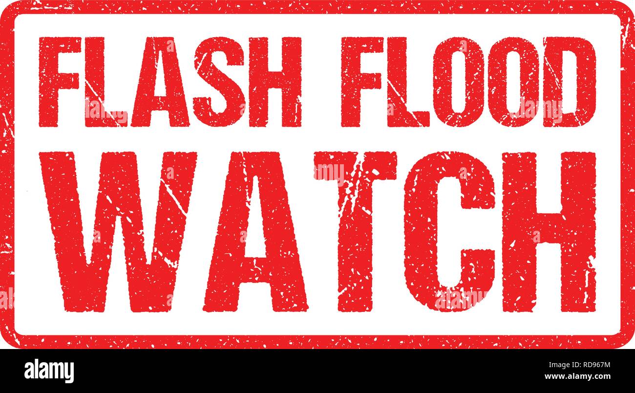 Flash Flood Watch, Warning Sign Red Banner, Flood Warning With ...