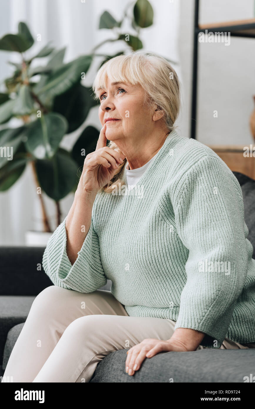 Elderly old woman dementia pensive hi-res stock photography and images ...