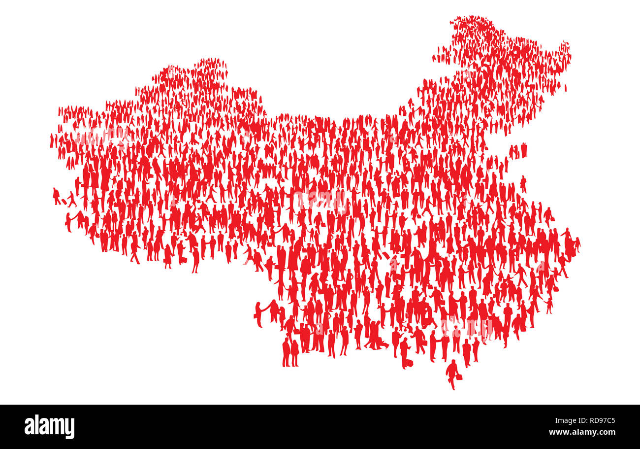 Population map of china hi-res stock photography and images - Alamy