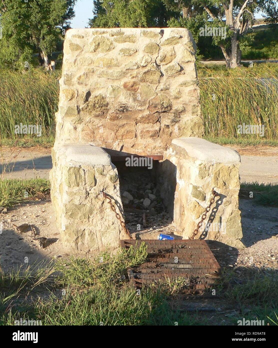 Antelope Lake Park (Graham Co, KS) N fireplace 2 Stock Photo - Alamy