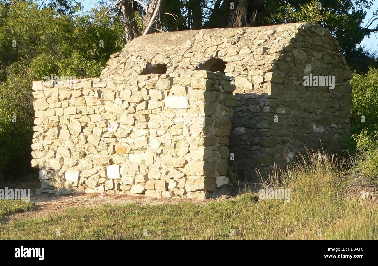 Antelope Lake Park (Graham Co, KS) NE outhouse 2 Stock Photo - Alamy