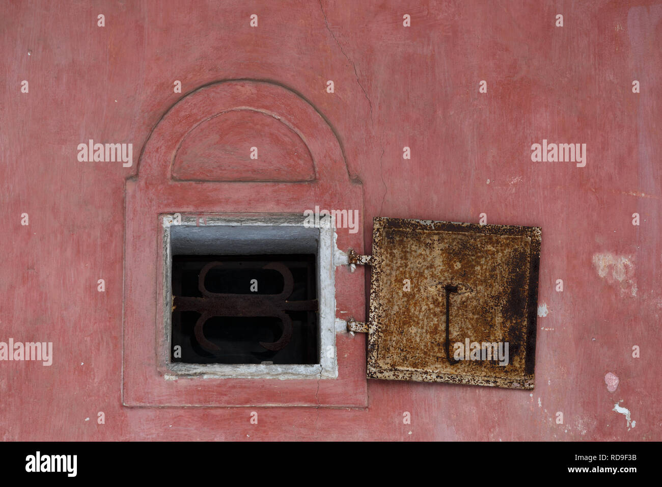 Window of a historical building in Liptovsky Peter village, northern ...