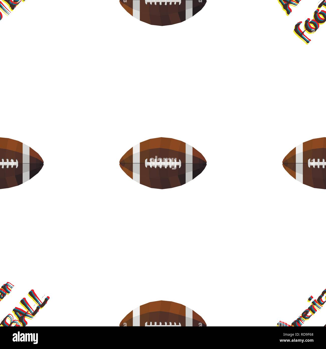 Creative seamless vector pattern with american football balls Stock ...