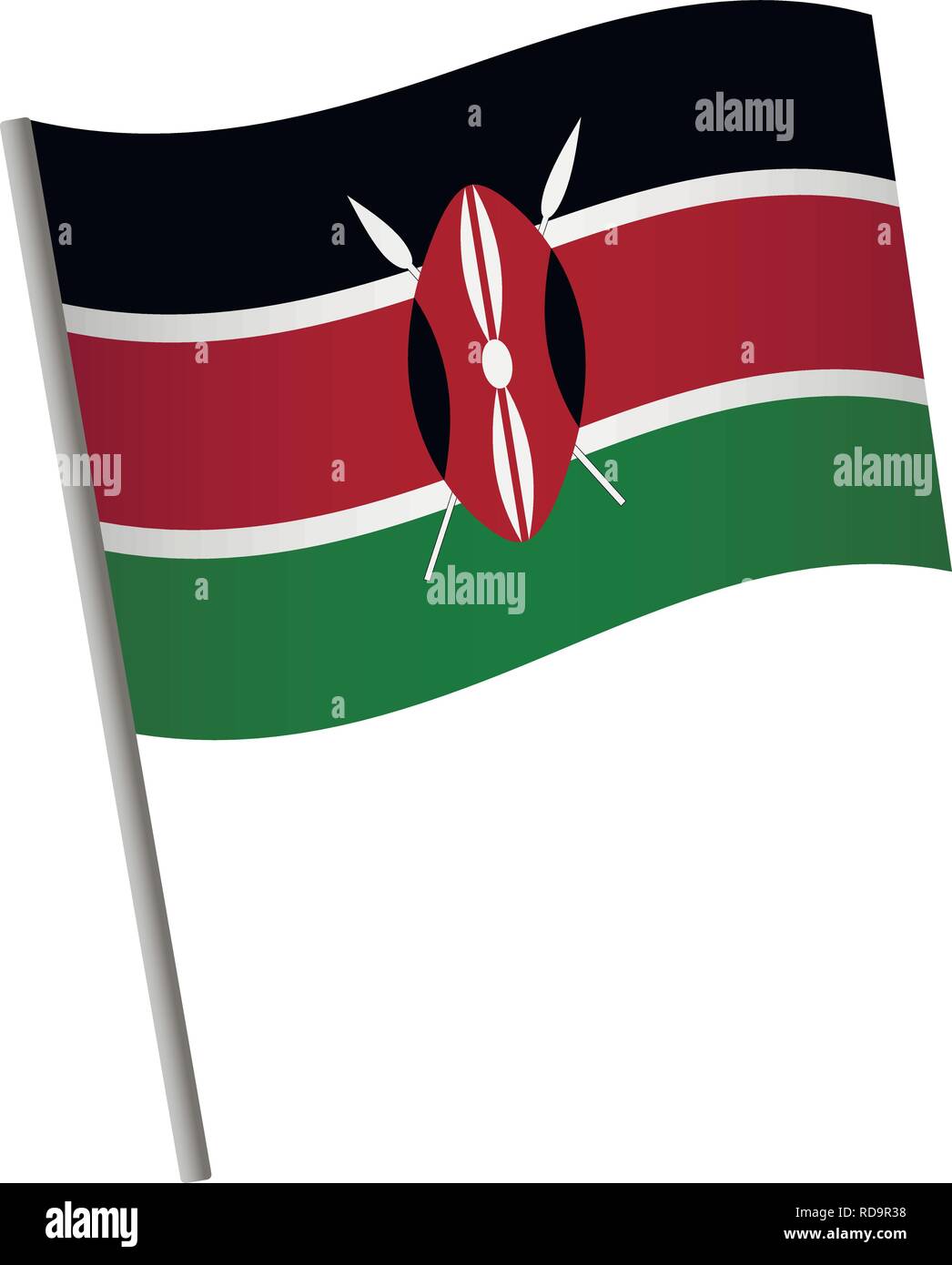 Kenya Flag Icon National Flag Of Kenya On A Pole Vector Illustration kenya-flag-icon-national-flag-of-kenya-on-a-pole-vector-illustration