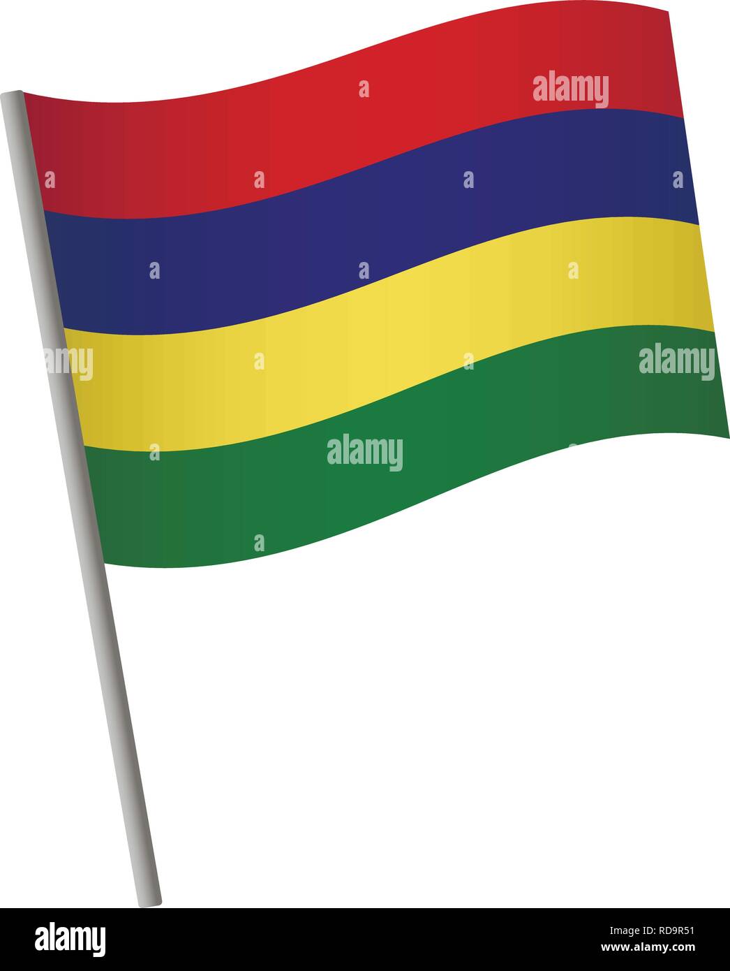 Mauritius flag icon. National flag of Mauritius on a pole vector ...