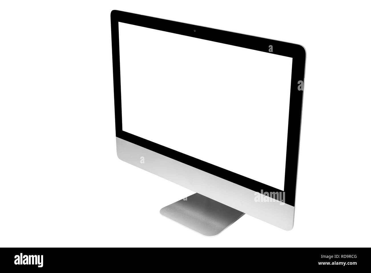 Laptop computer PC with blank screen mock up isolated on white ...