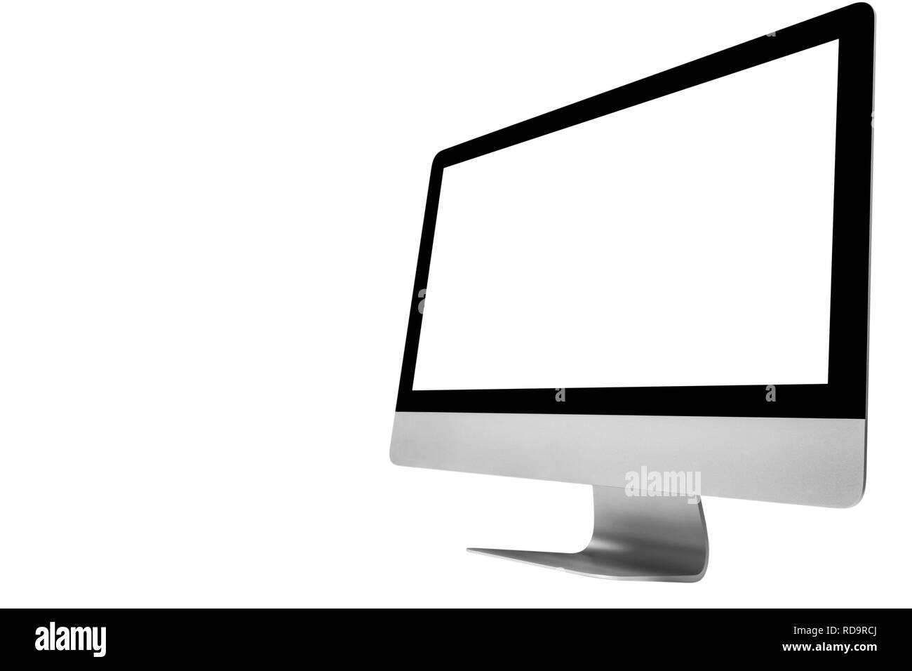 Laptop computer PC with blank screen mock up isolated on white ...