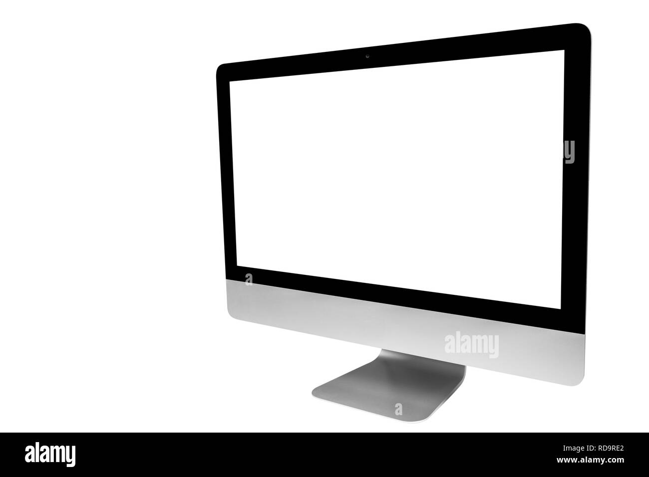 Laptop computer PC with blank screen mock up isolated on white ...