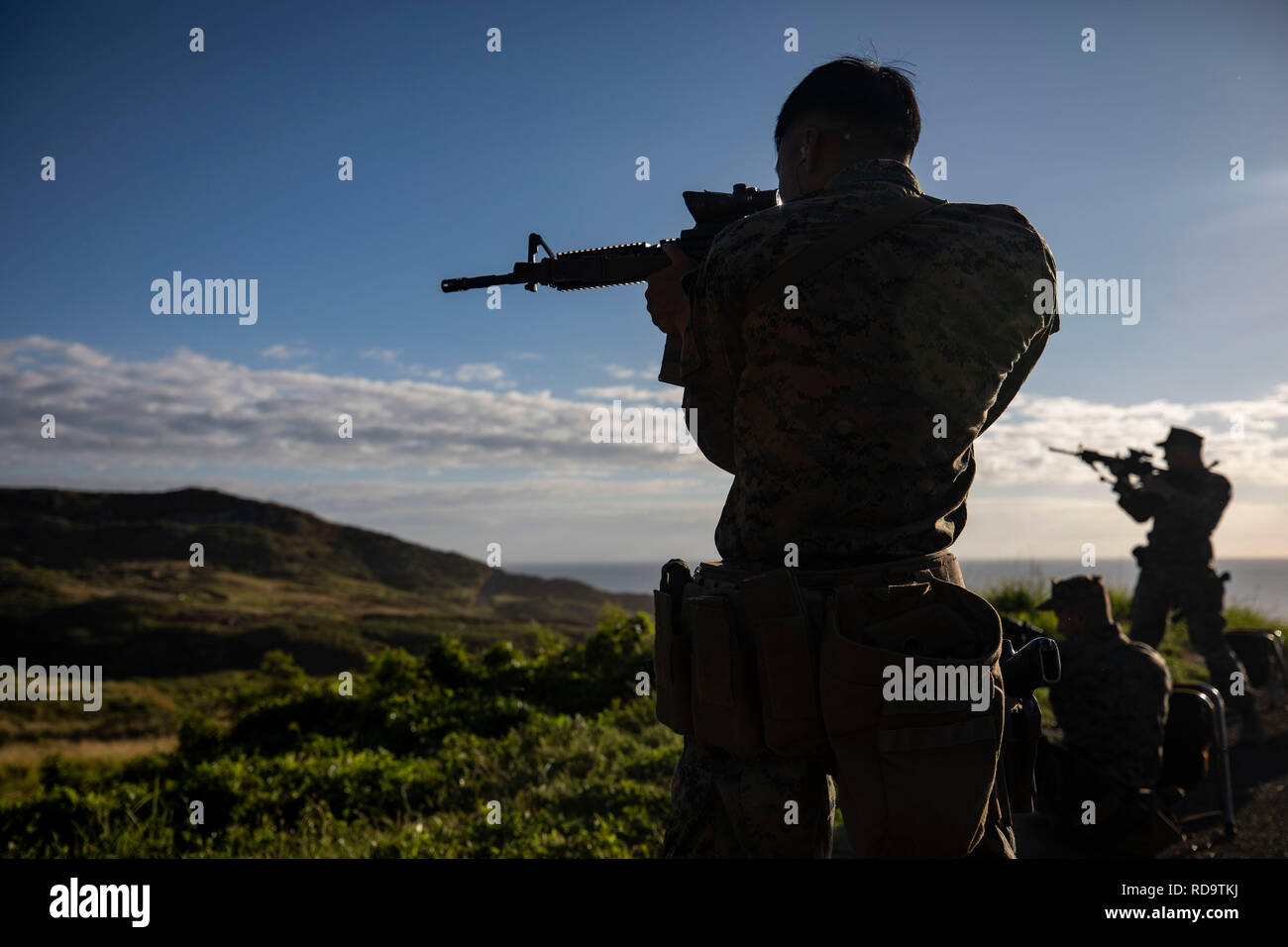 At a range at marine corps base hawaii in kaneohe hi-res stock ...