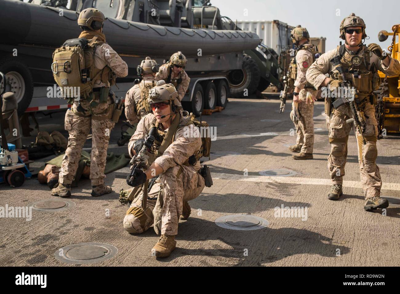 ARABIAN SEA - U.S. Marines with the Maritime Raid Force, 13th Marine ...