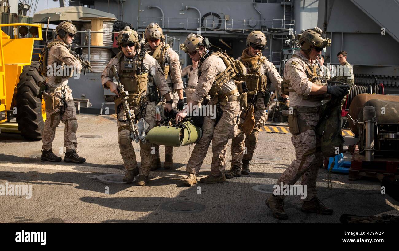 ARABIAN SEA - U.S. Marines with the Maritime Raid Force, 13th Marine ...