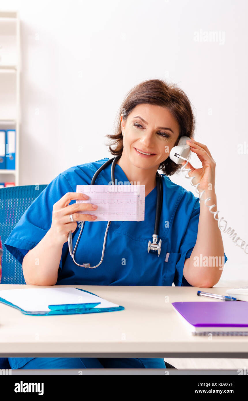 Female doctor cardiologist working in the hospital Stock Photo - Alamy