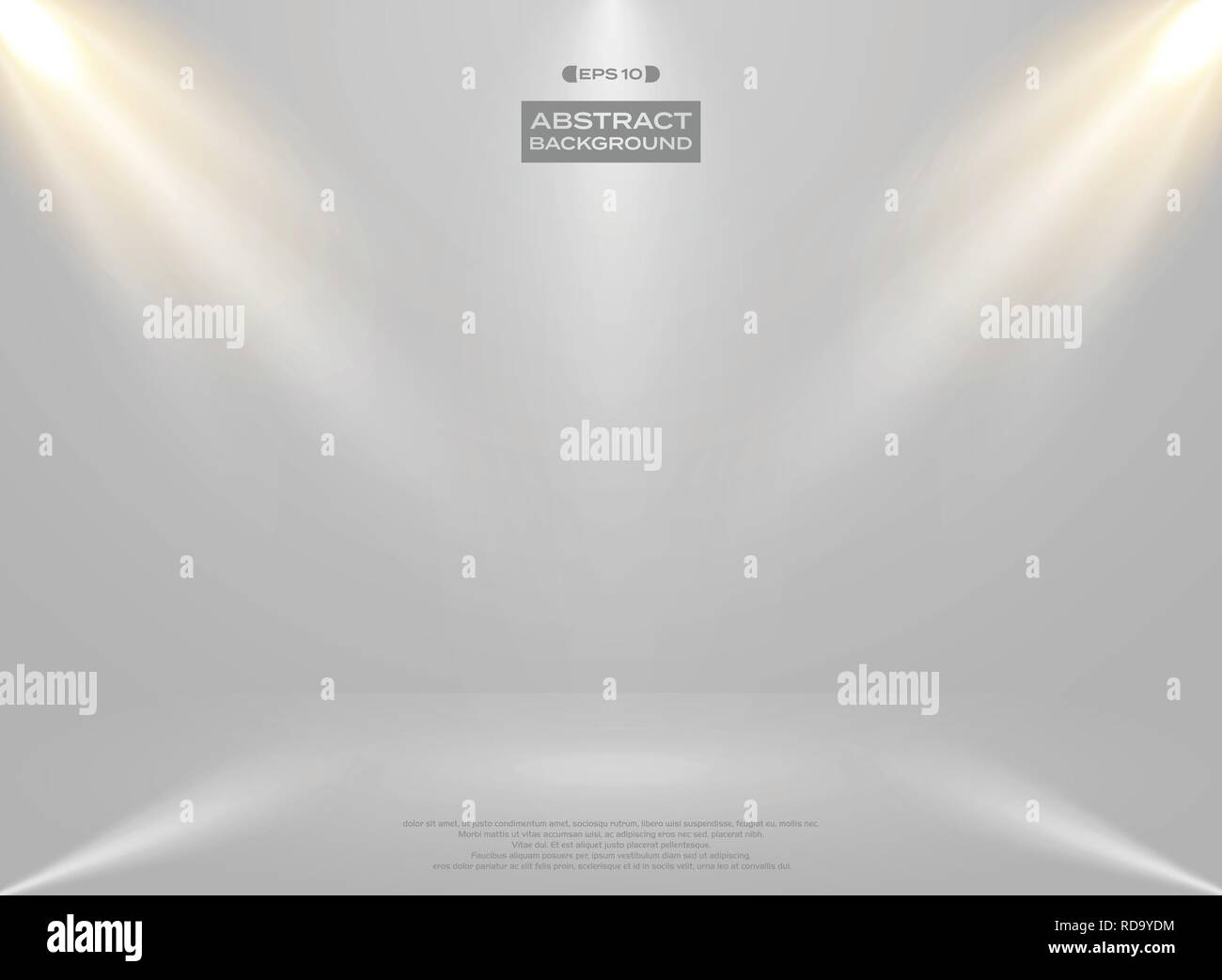 Abstract of lights studio room presentation on gradient white ...