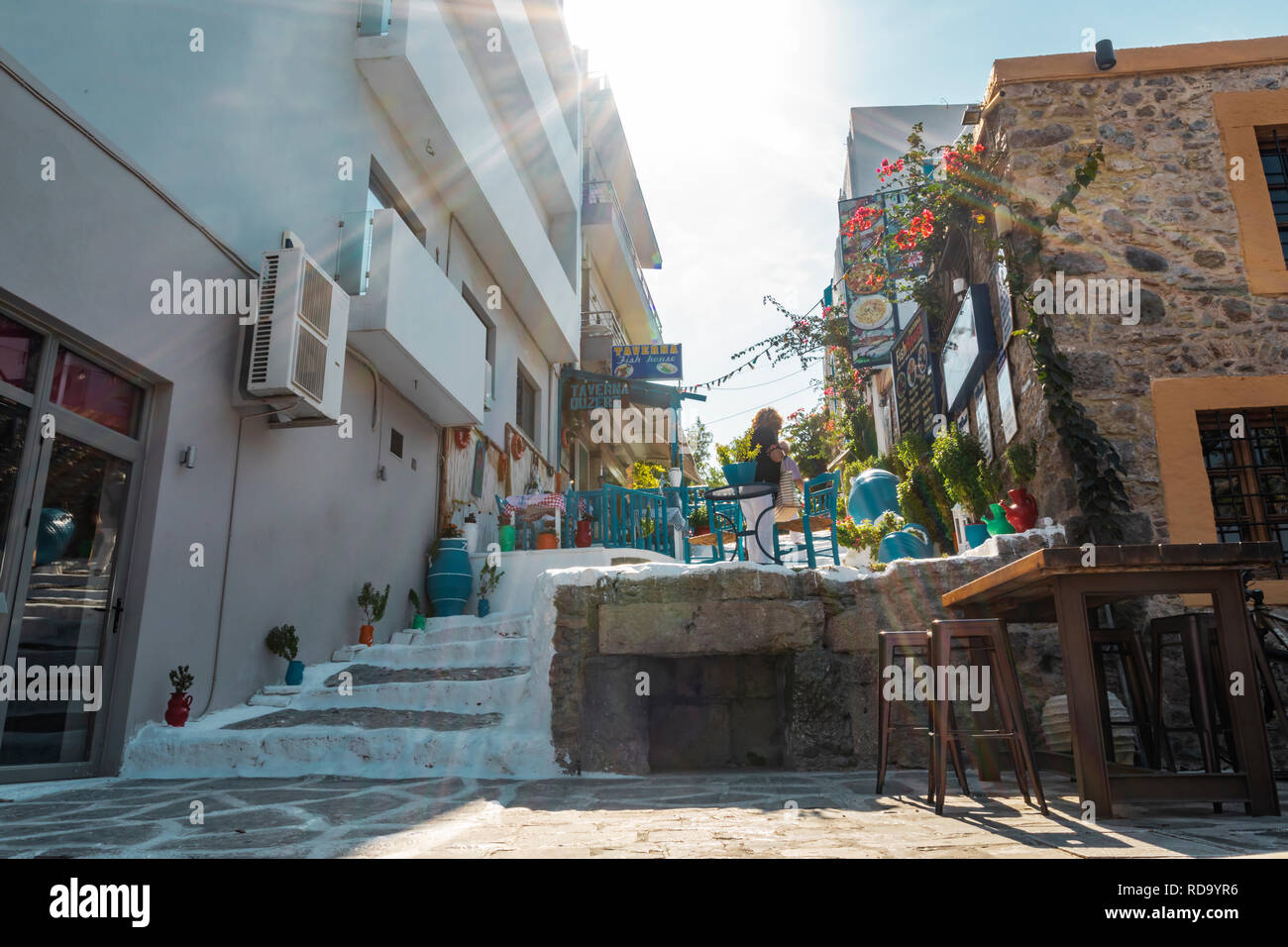 Kos, Greece - October 11, 2018: View of a side street in the city ...