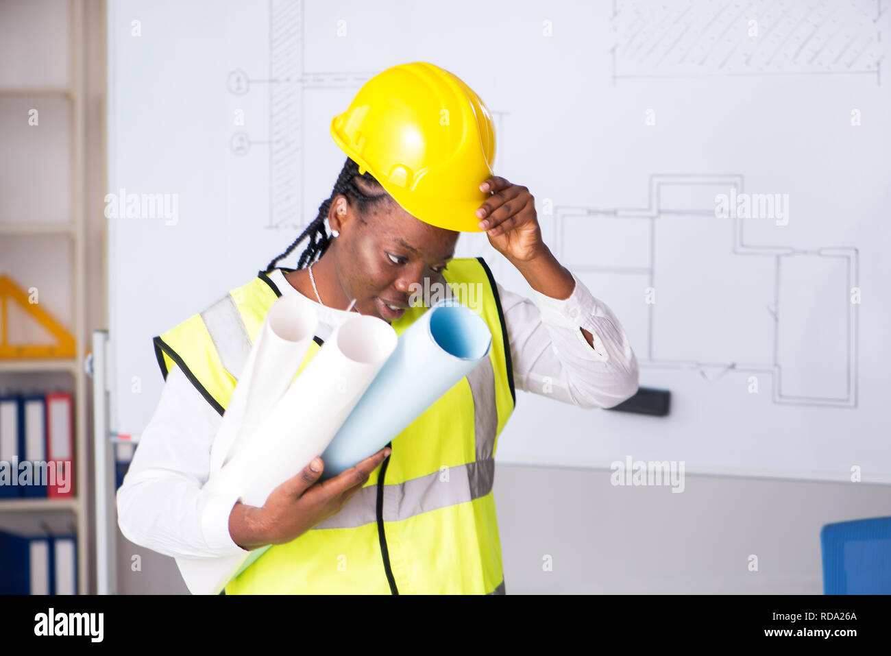 Young black architect working on project Stock Photo - Alamy