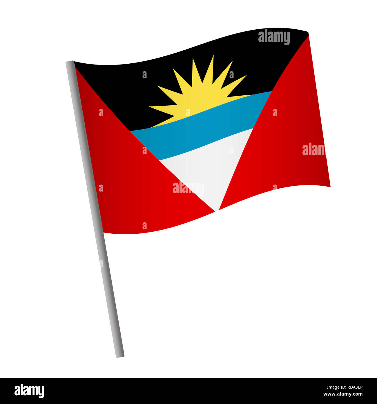 Antigua and Barbuda flag icon. National flag of Antigua and Barbuda on ...