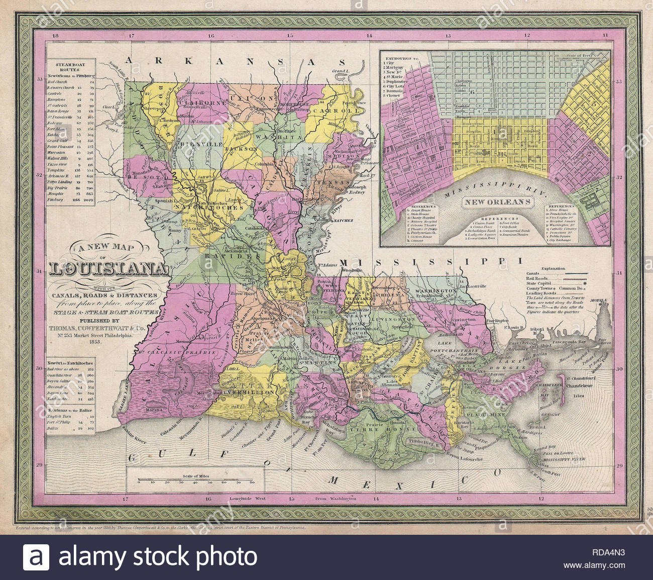 Map Of Louisiana Stock Photos & Map Of Louisiana Stock Images - Alamy
