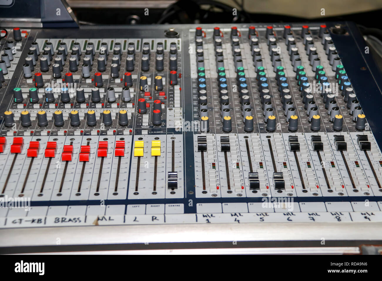 Sound mixer equalizer panel with dial knob and sliders set sidebar ...