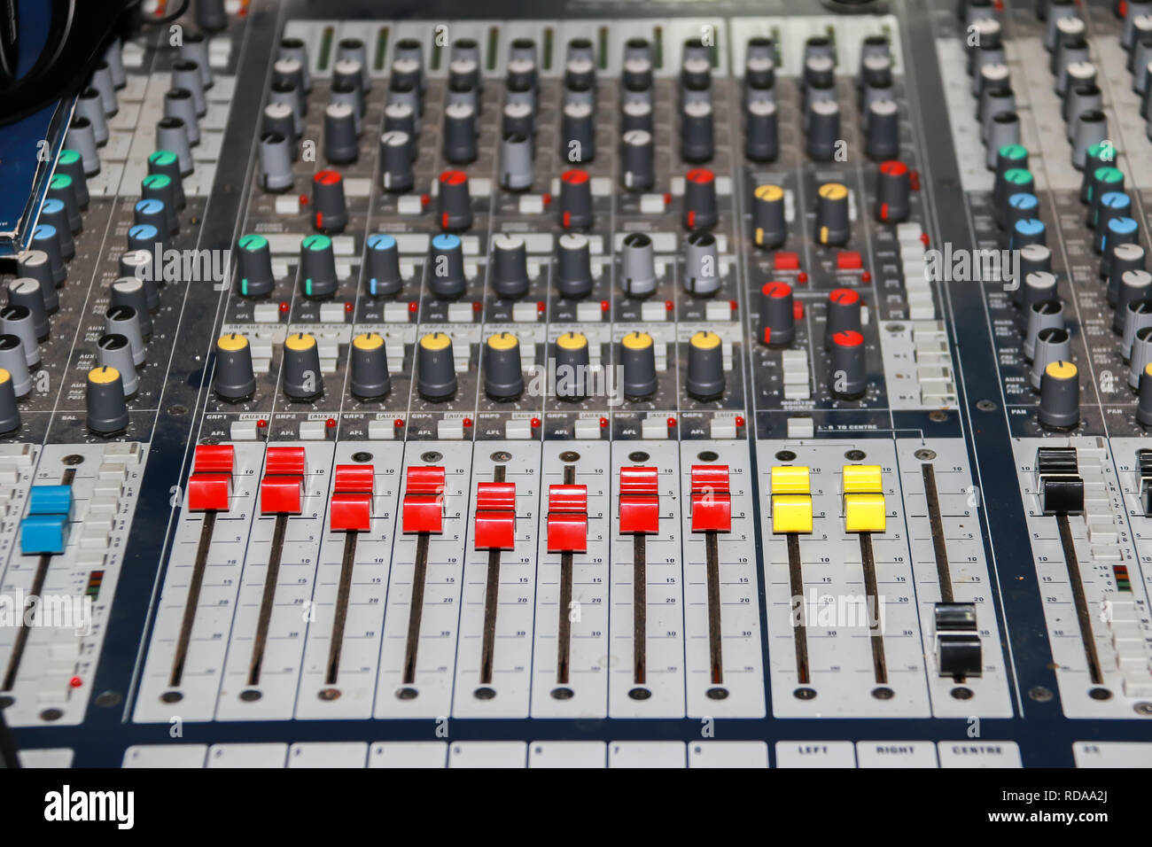 Sound mixer equalizer panel with dial knob and sliders set sidebar ...