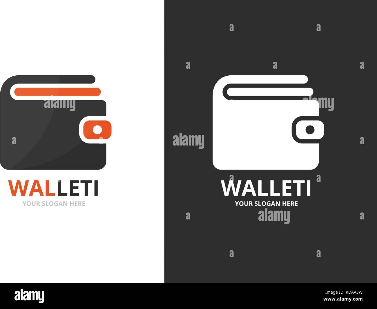 Vector wallet logo combination. Purse symbol or icon. Unique finance ...