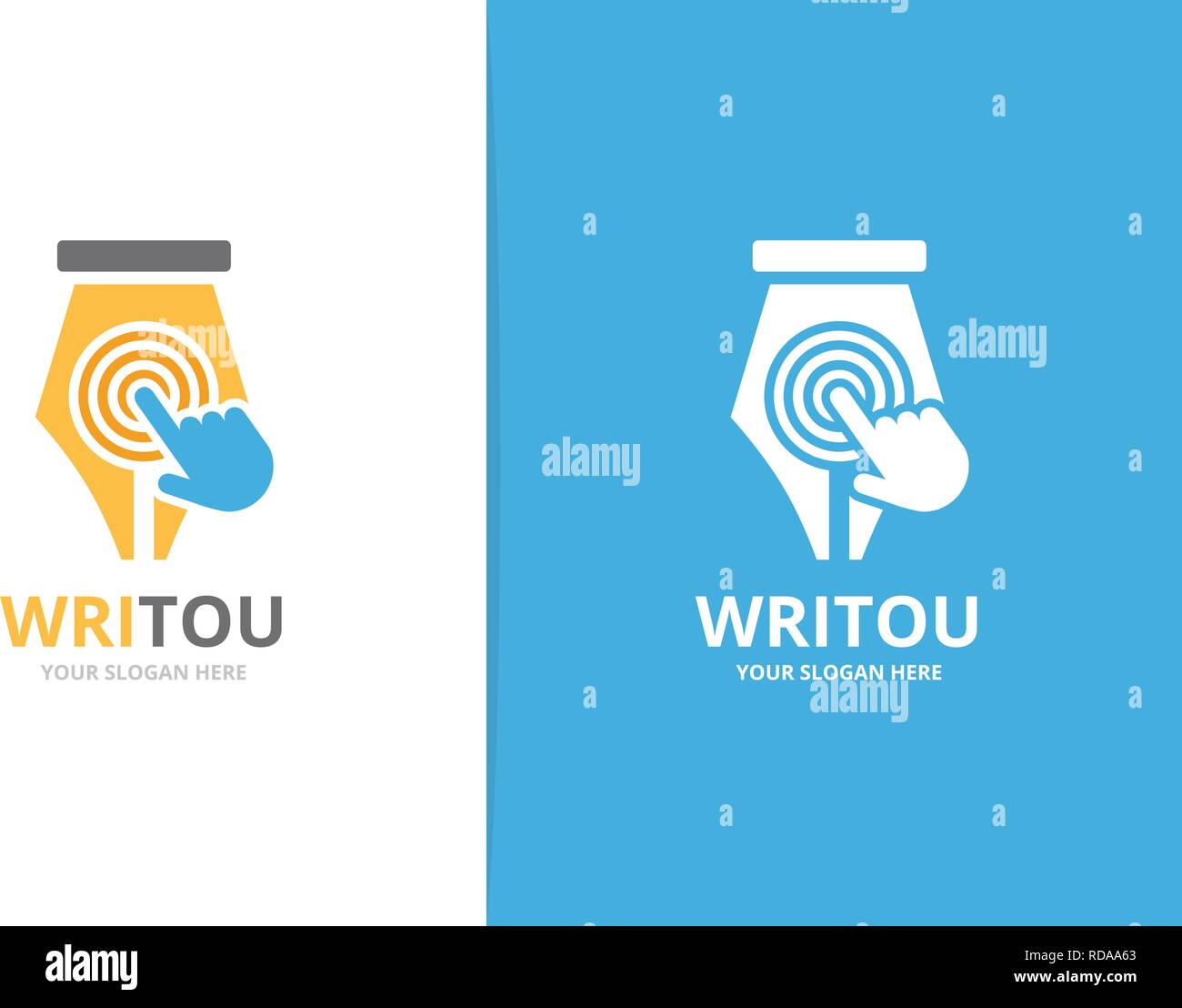 Vector pen and click logo combination. Write and cursor symbol or icon ...