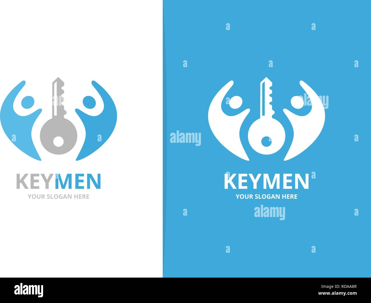 Vector key and people logo combination. Lock and family symbol or icon ...