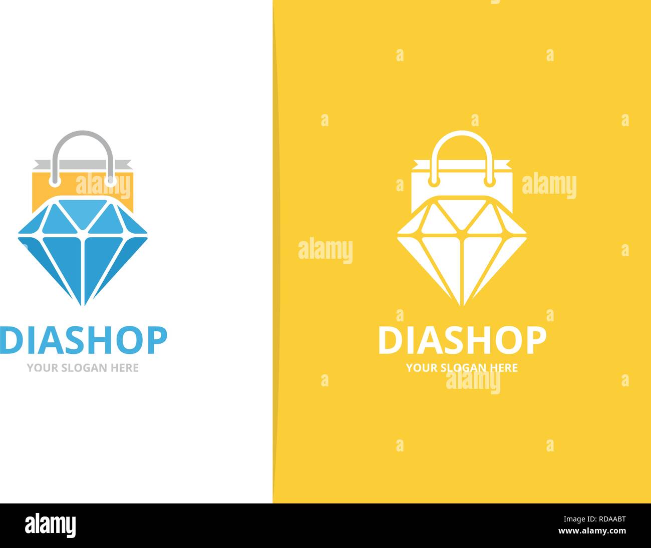 Vector diamond and shop logo combination. Jewelry and sale symbol or ...