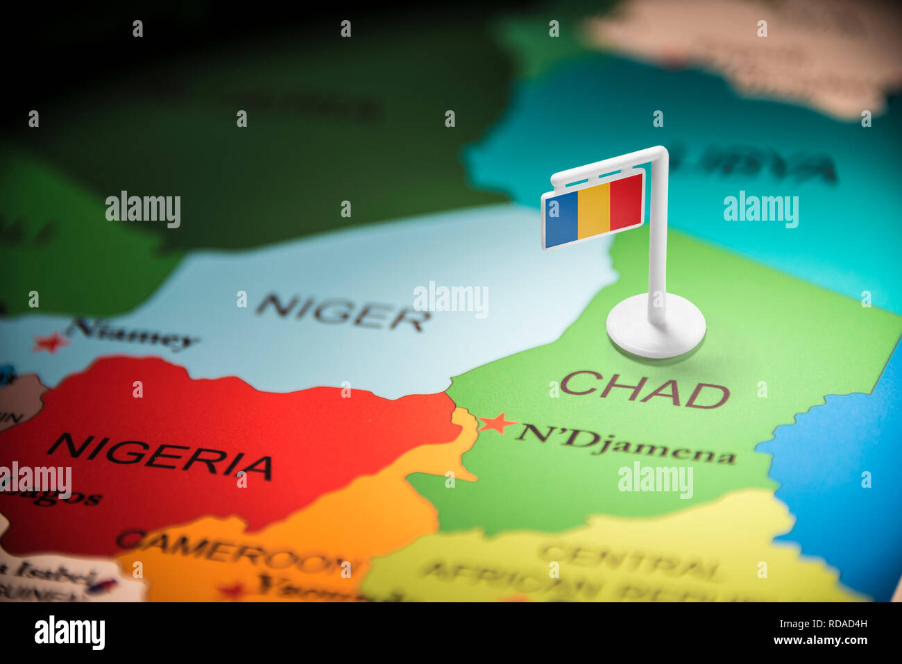 Chad flag map hi-res stock photography and images - Alamy