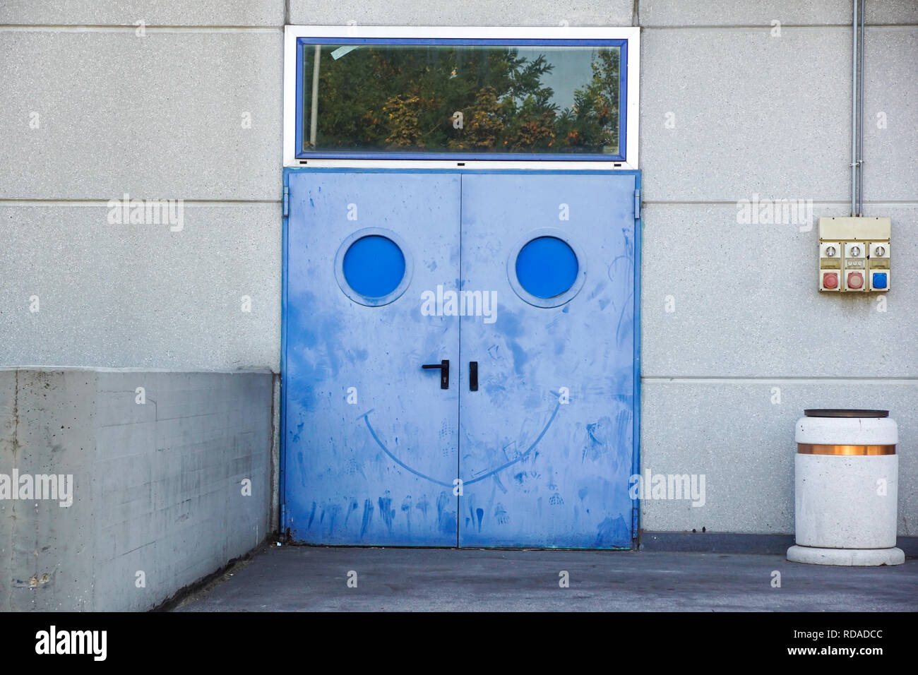 Keep emergency exit door for factory workers health and safety Stock ...