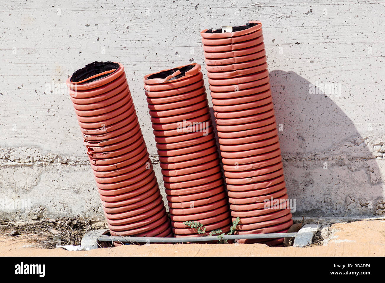 Corrugated pipe installation electrical cable hi-res stock photography ...