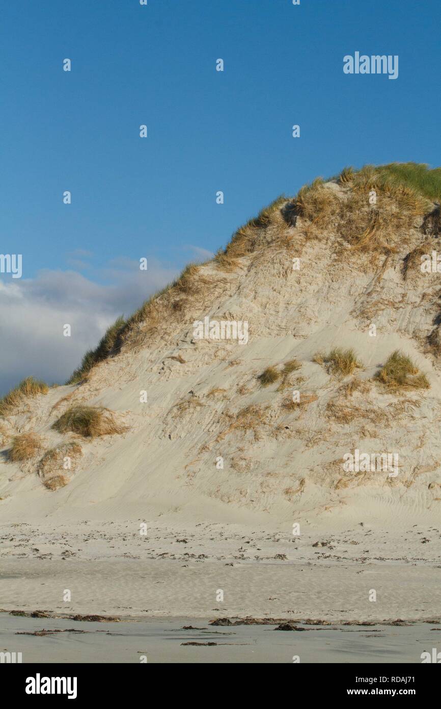 Erosion of sand dune face caused by Atlantic storms and strong winds ...