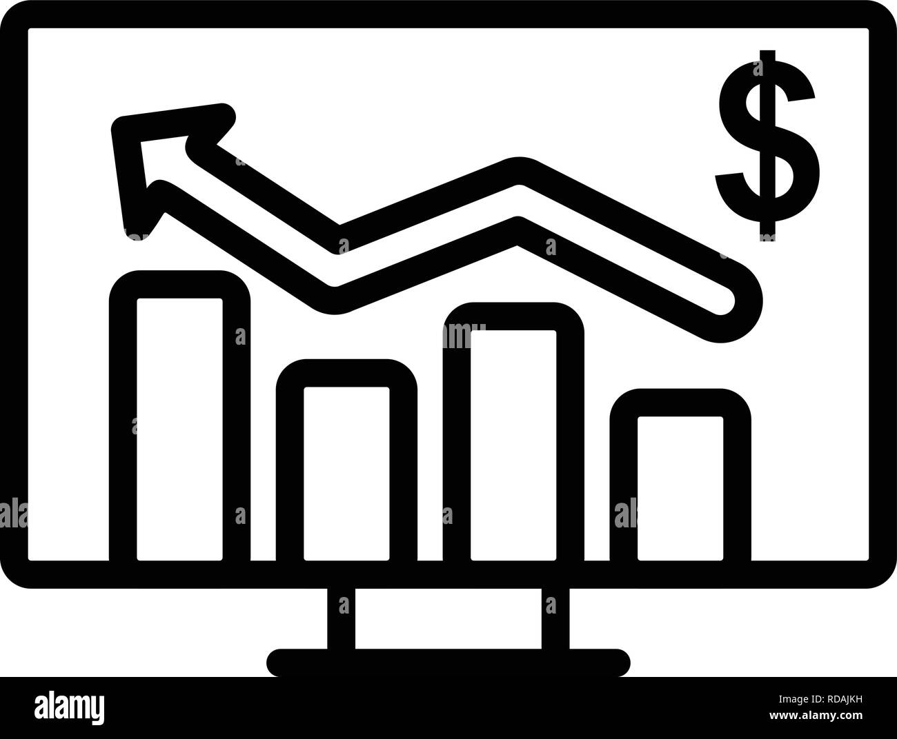 Business Chart Vector Icon Sign Icon Vector Illustration For Personal ...