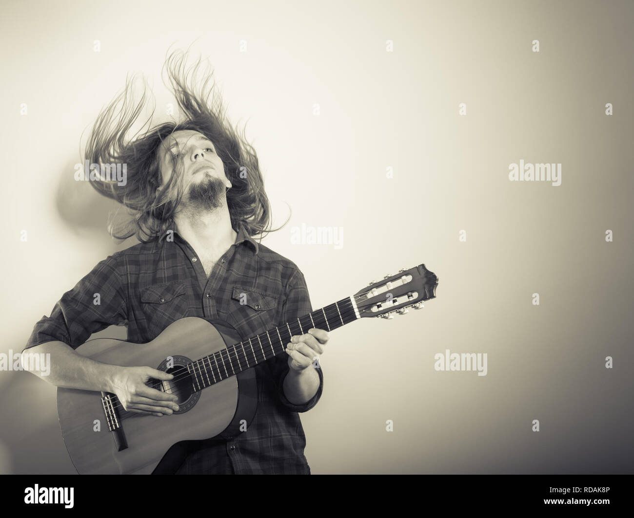 Music hobby passion concept. Enthusiast playing the instrument ...