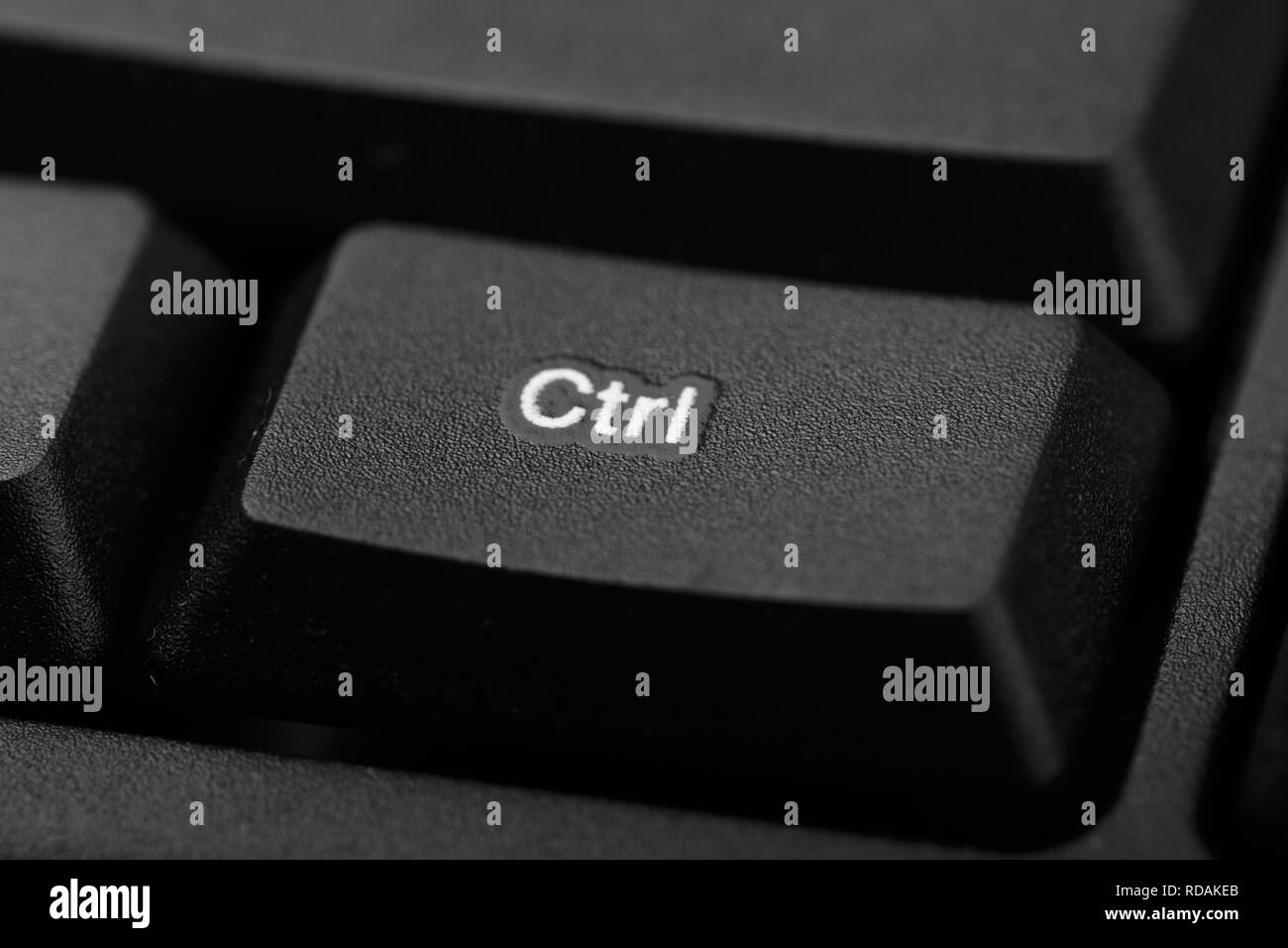 button CTR Lcomputer keyboard close-up, keyboard black, office ...