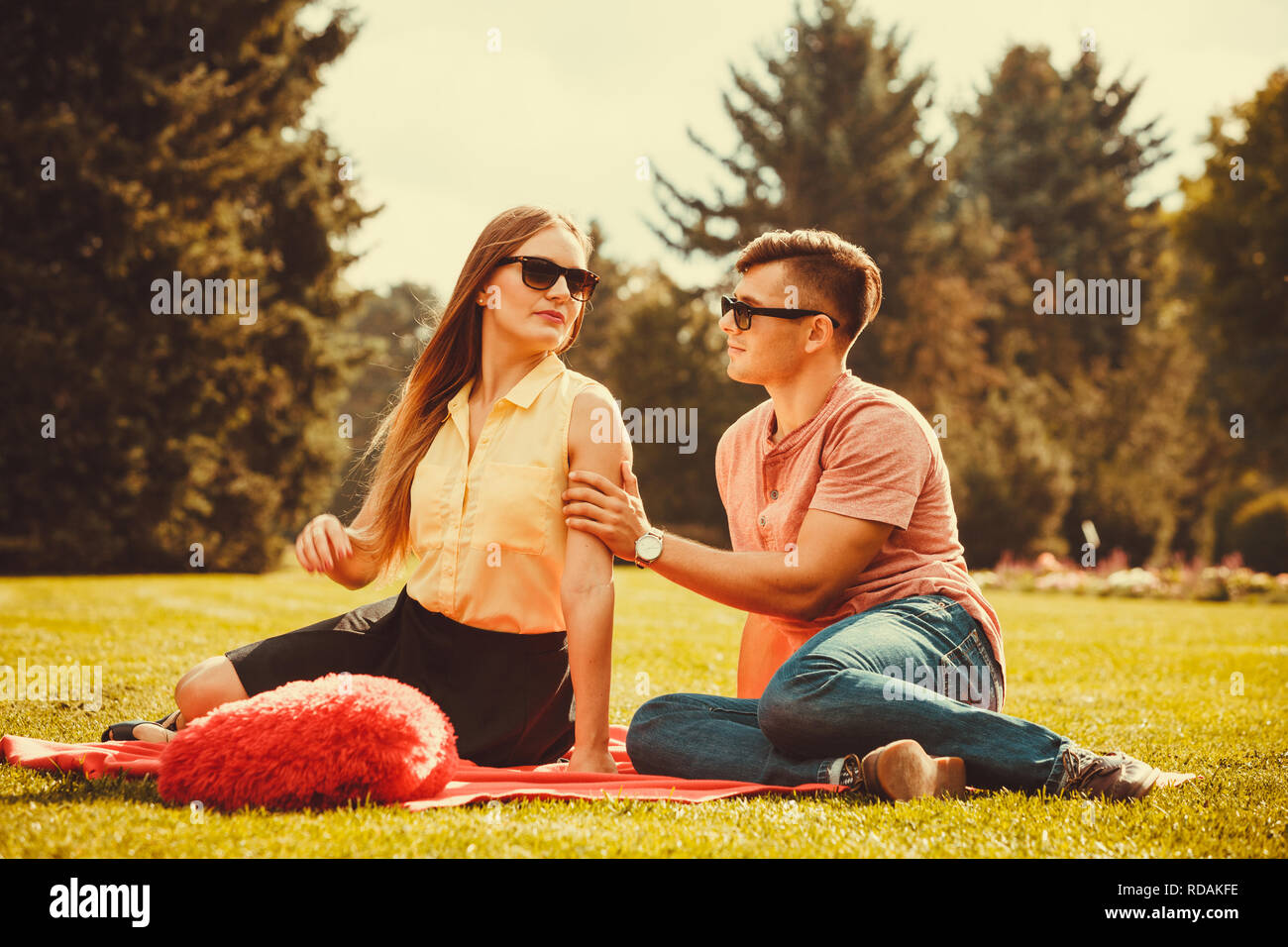 Love romance heartbreak emotions concept. Angry girl rejects her ...