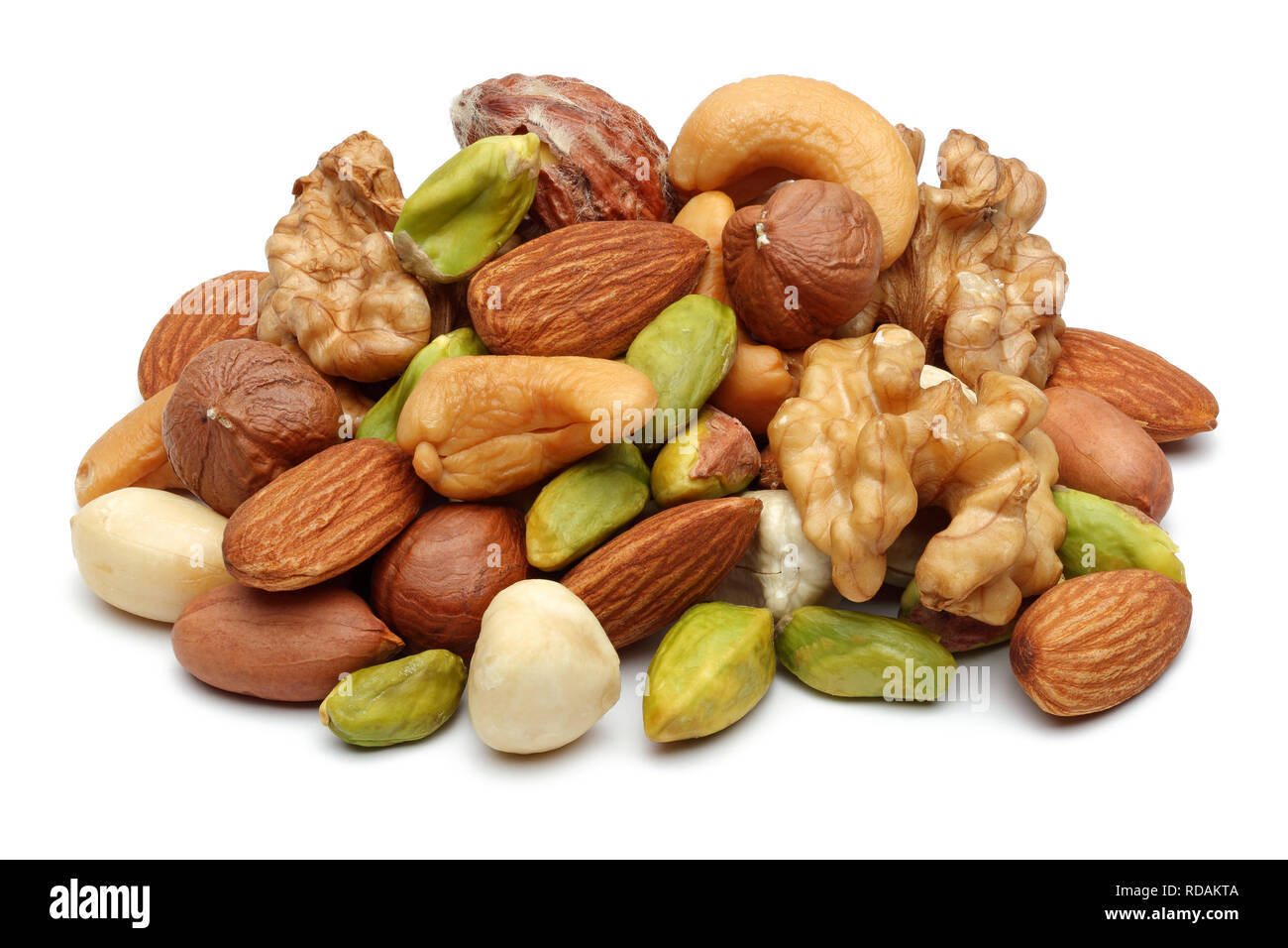 Mixed nuts isolated on white background Stock Photo - Alamy