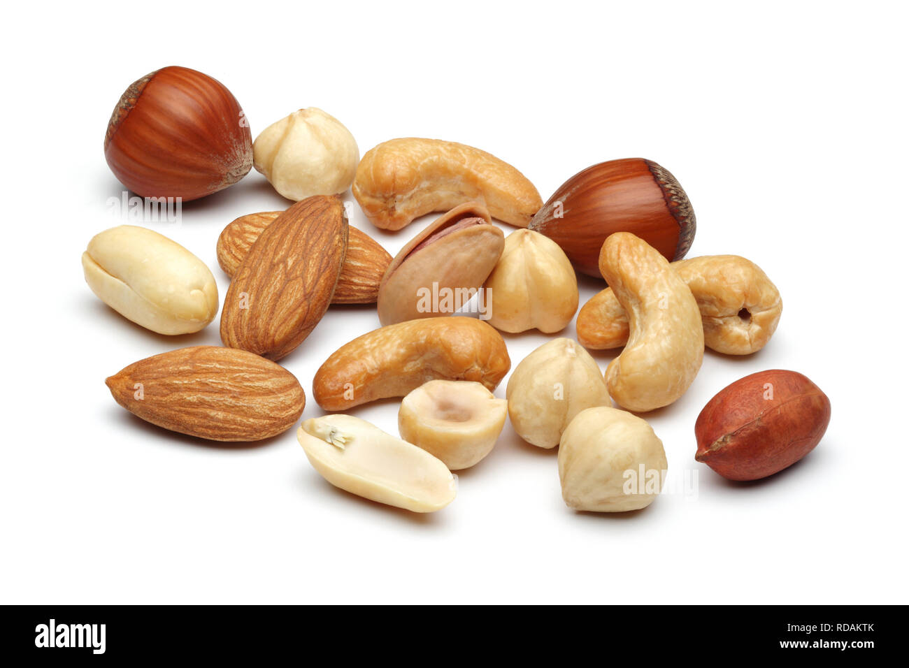 Mixed nuts isolated on white background Stock Photo - Alamy