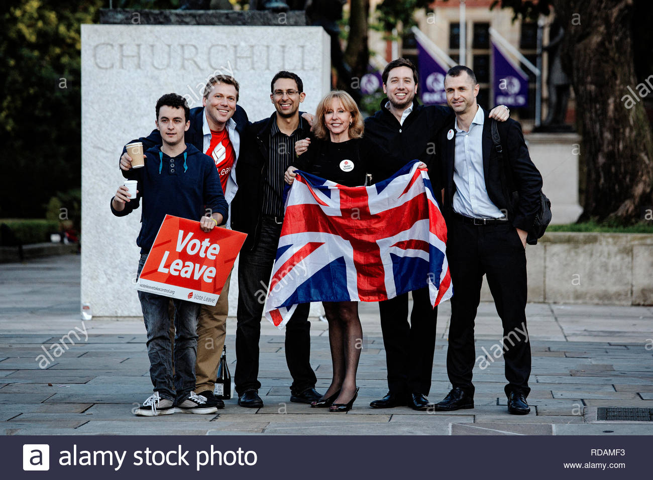 Leave supporters celebrating their victory the morning after the 2016 ...