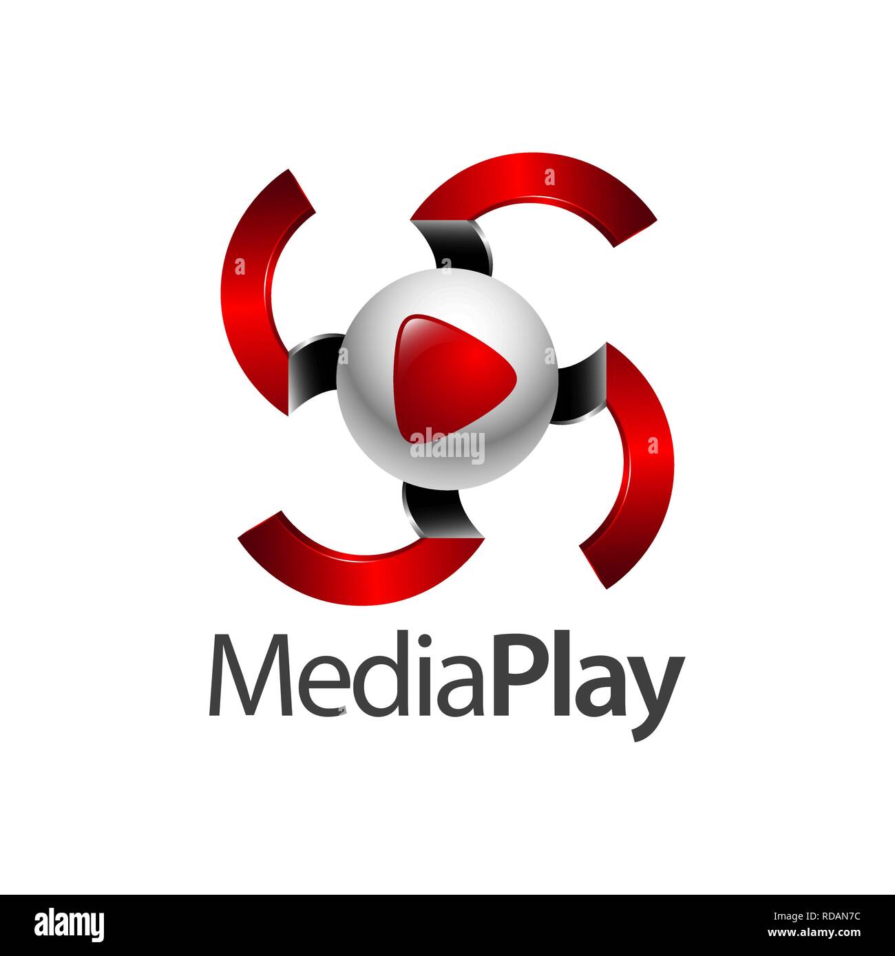 Swirl sphere media play logo concept design. Symbol graphic template ...