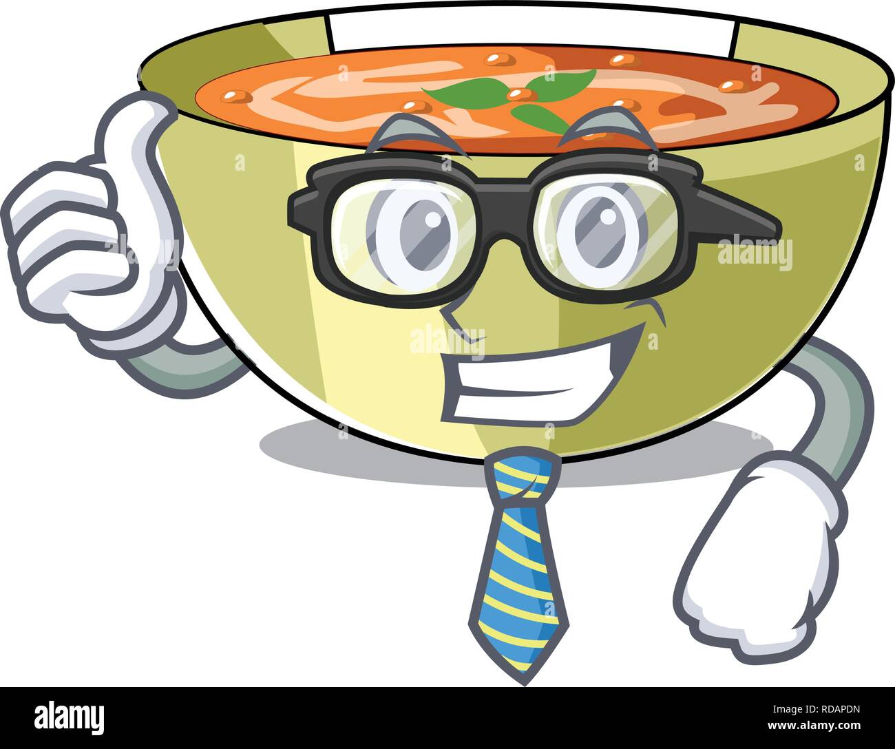Businessman Cartoon lentil soup ready to served Stock Vector Image ...