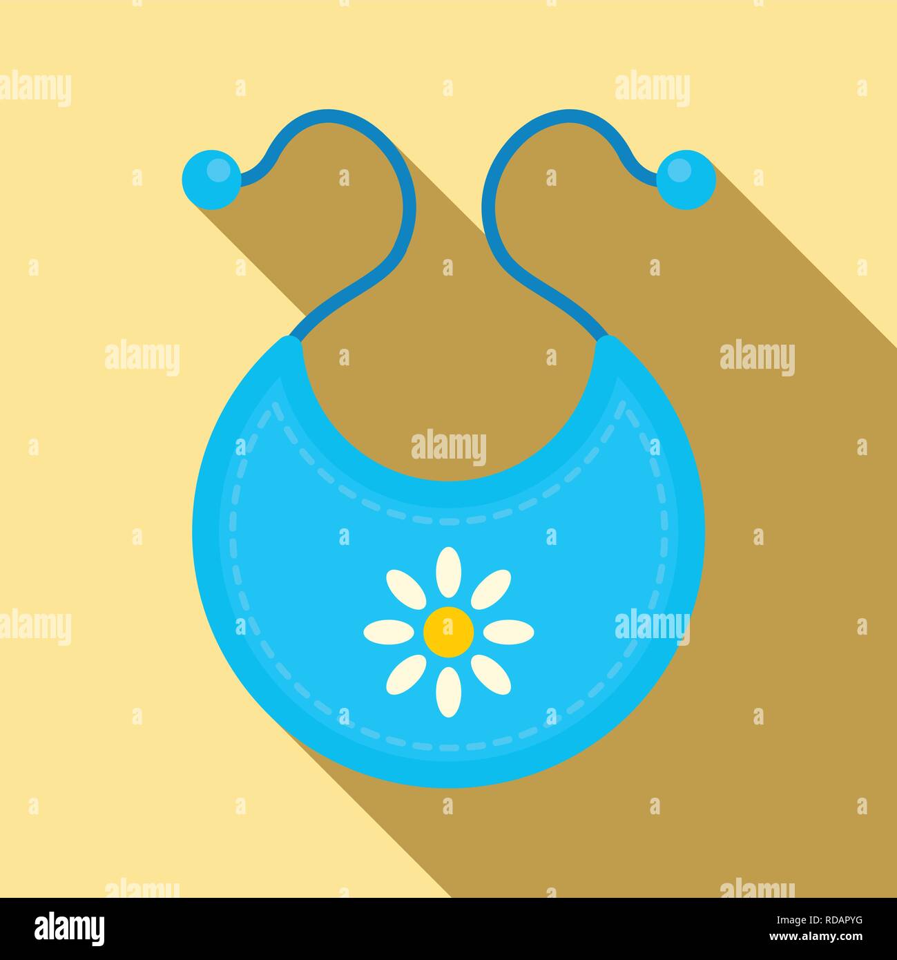Baby bib icon. Flat illustration of baby bib vector icon for web design ...