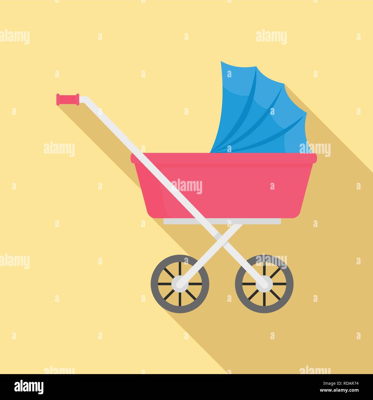 Baby pram icon. Flat illustration of baby pram vector icon for web ...