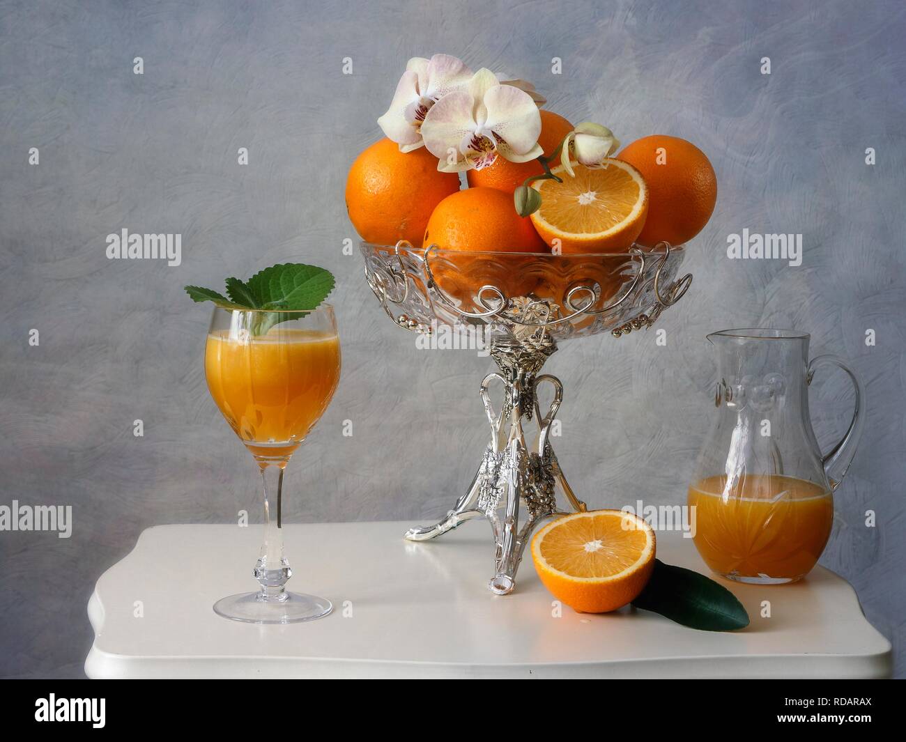 Still life with oranges Stock Photo - Alamy