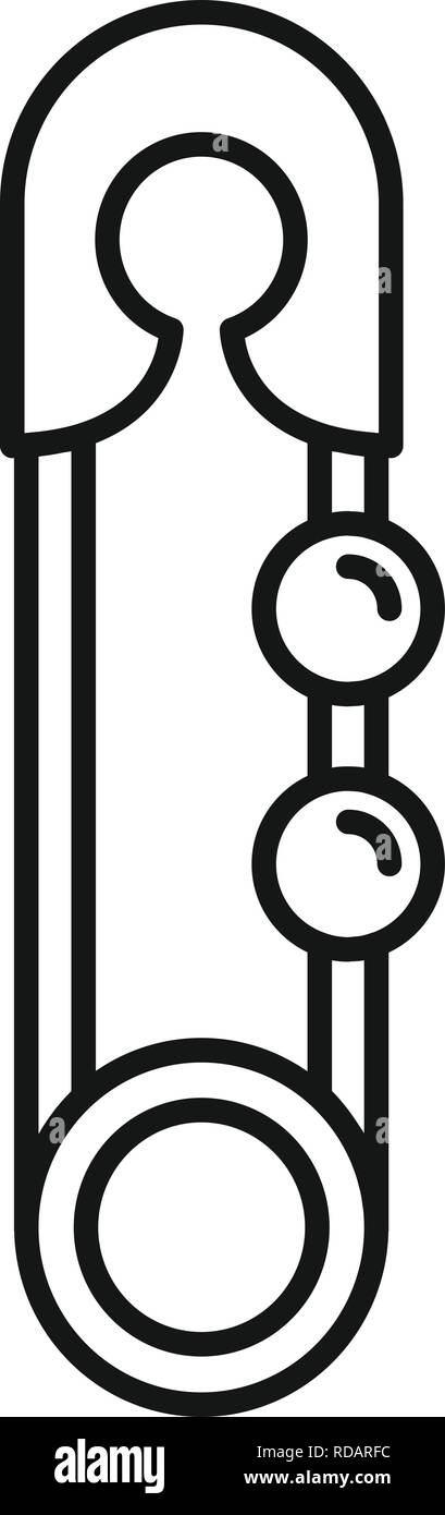 Baby pin icon. Outline baby pin vector icon for web design isolated on ...