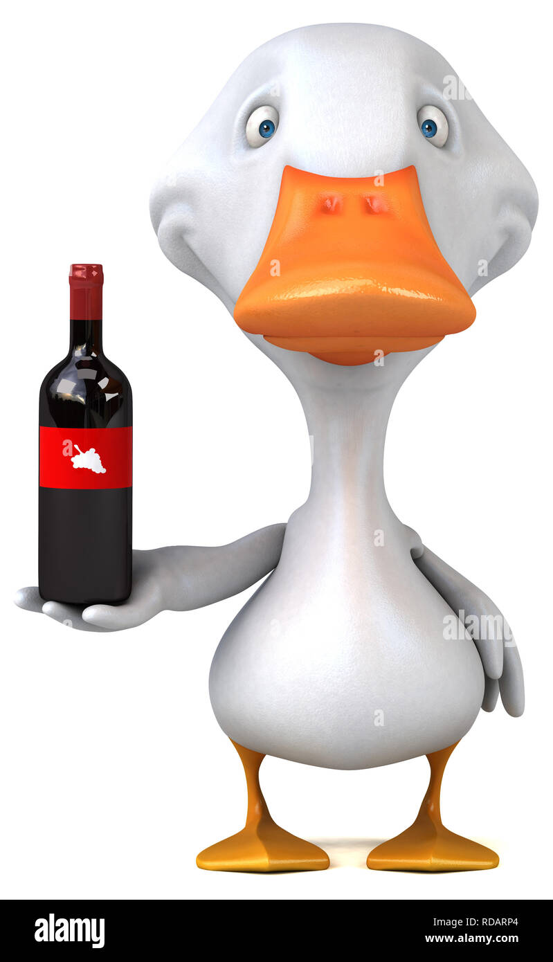 Fun duck - 3D Illustration Stock Photo - Alamy