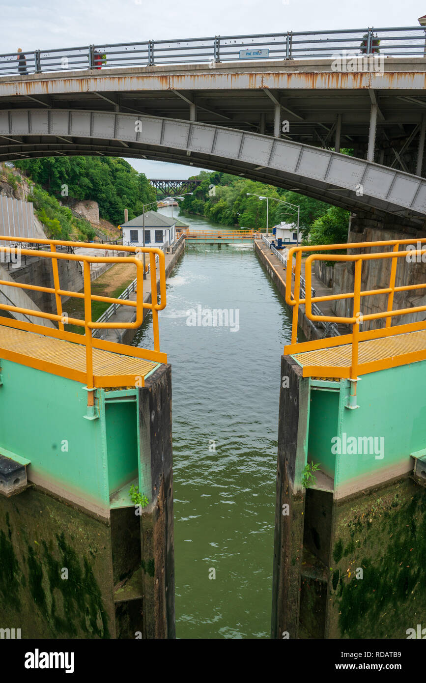 Erie Canel Museum and Locks along the river Stock Photo - Alamy
