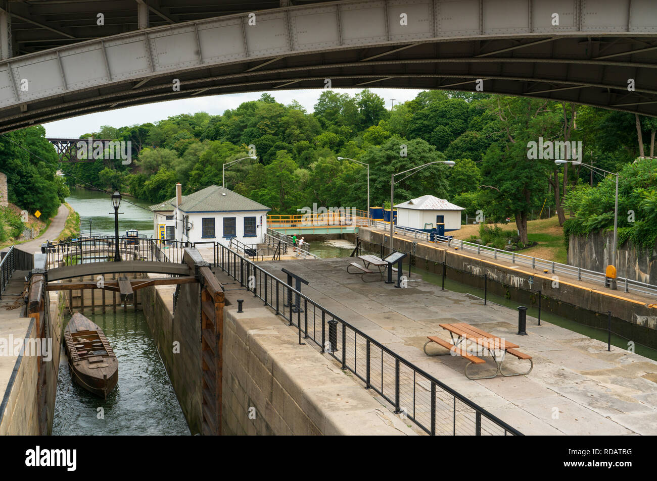 Erie Canel Museum and Locks along the river Stock Photo - Alamy